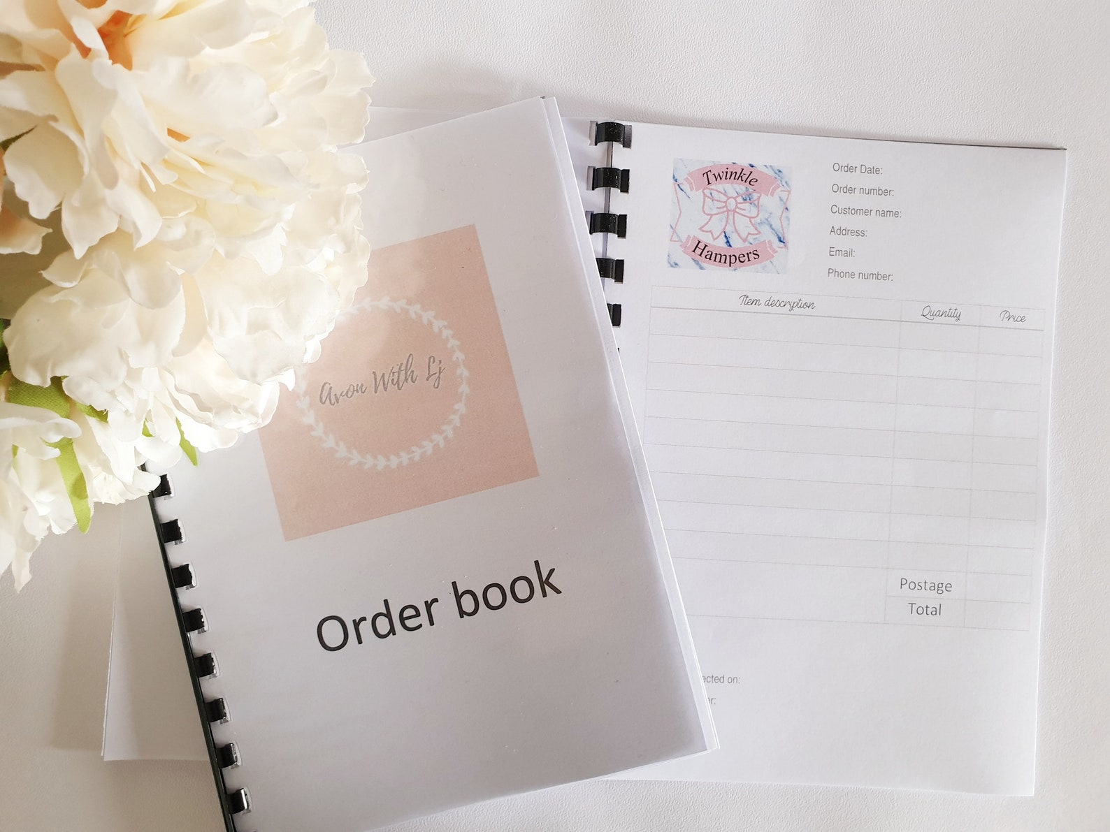 Business receipt book a5 order book gift voucher logo loyalty | Etsy