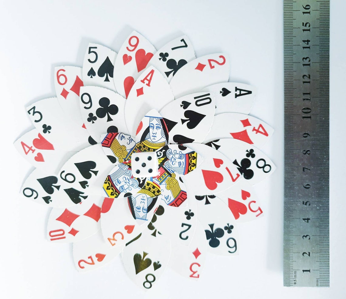 Handmade Playing Card Rose Mixed Suits for Hairclip or Brooch Fashion ...