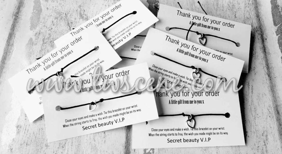 Business Thank You for Your Order Slips 10pcs Wish Bracelet Gifts - Etsy UK