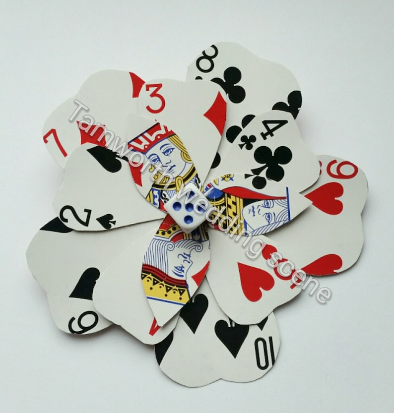 Handmade Playing Card Rose Mixed Suits for Hairclip or Brooch Fashion ...