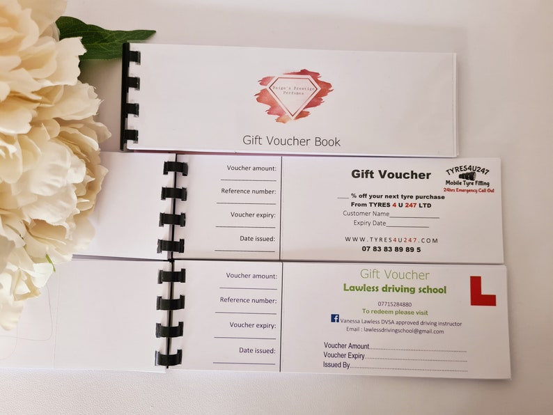 Business Gift Voucher Perforated Booklet Promotional Tool Logo - Etsy