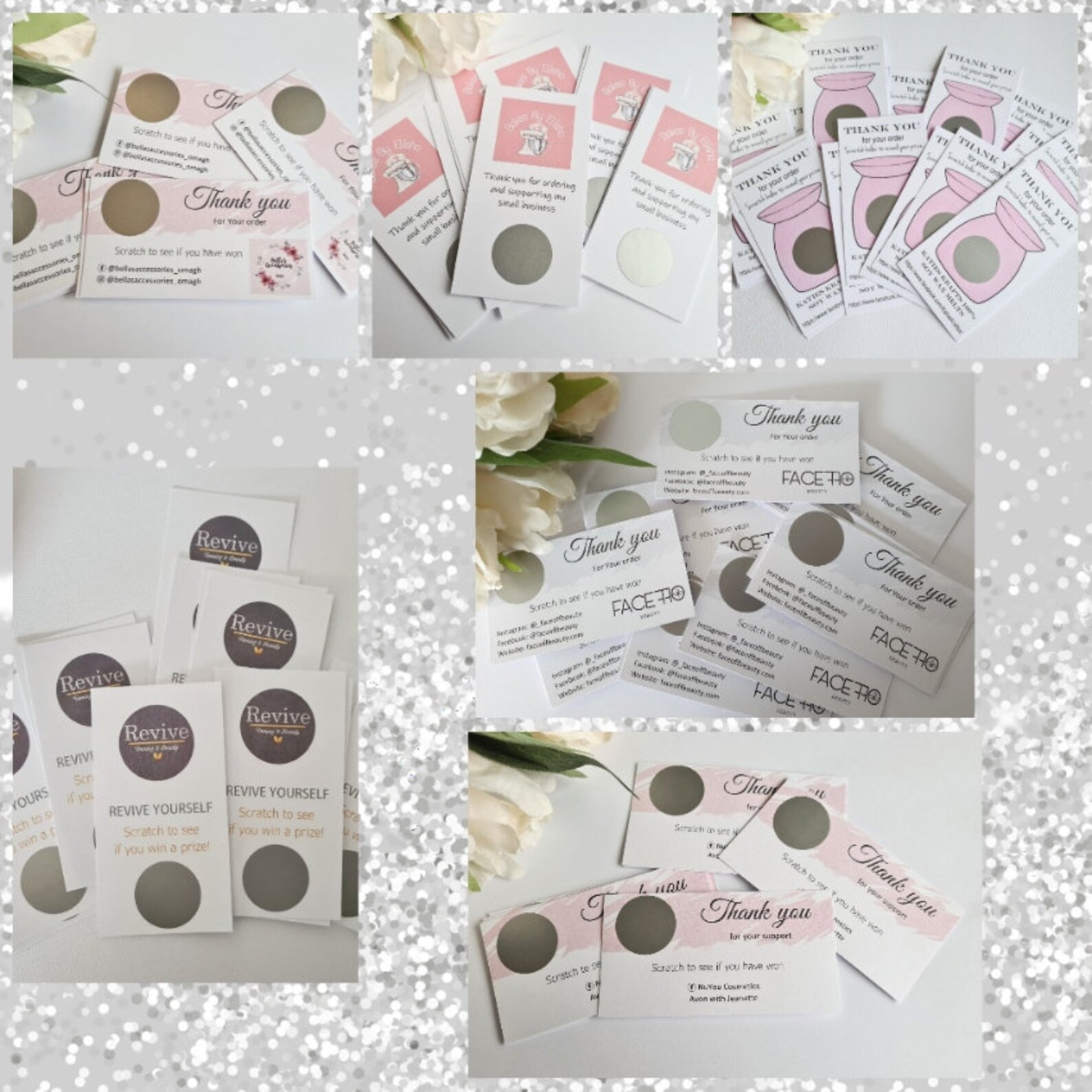 Business Scratch Cards Gift Promotion Thank You Logo 20pcs or | Etsy UK