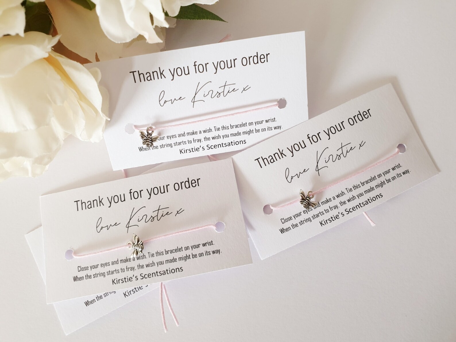 Business Thank You for Your Order Slips 10pcs Wish Bracelet Gifts - Etsy UK