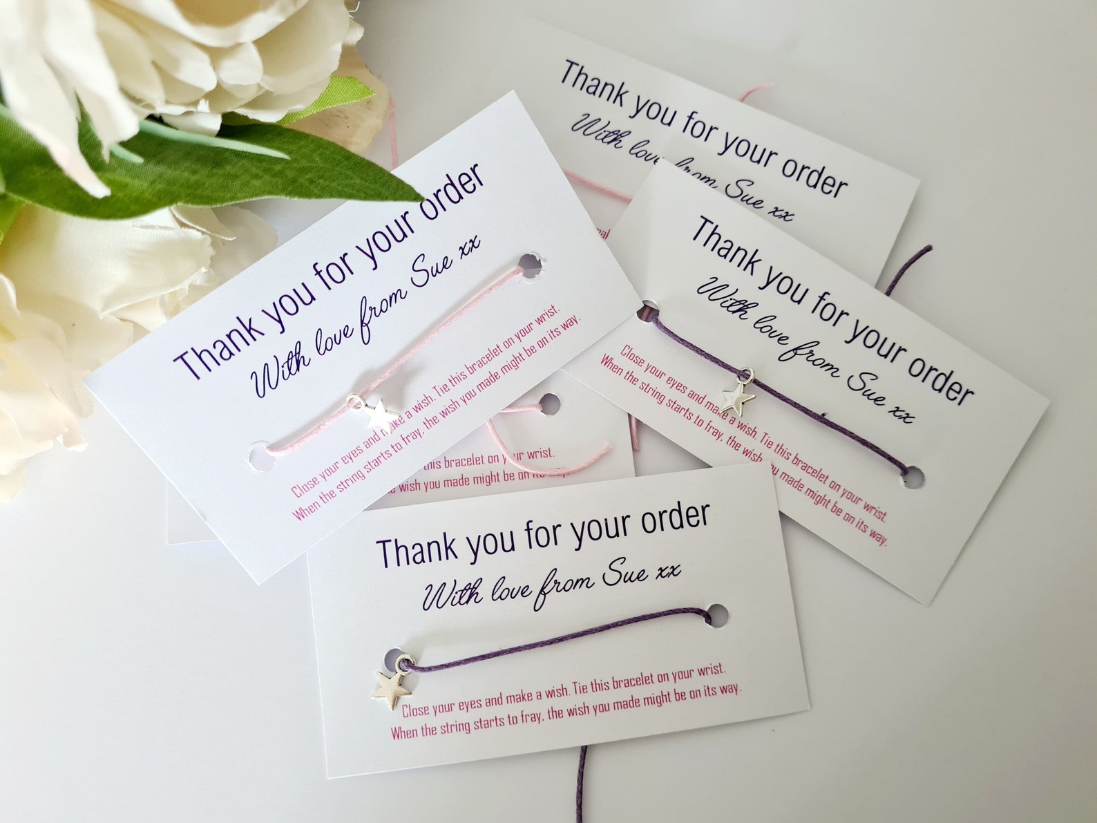Business Thank You for Your Order Slips 10pcs Wish Bracelet Gifts - Etsy UK