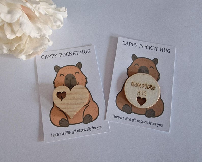 Capybara "cappy" Pocket Hug Card and Token With Envelope Letterbox Gift ...