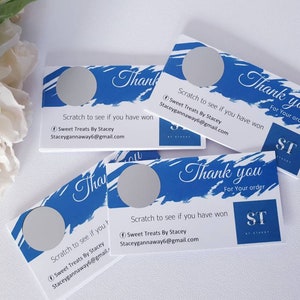 Business Scratch Cards Gift Promotion Thank You Logo 20pcs or 50pcs ...