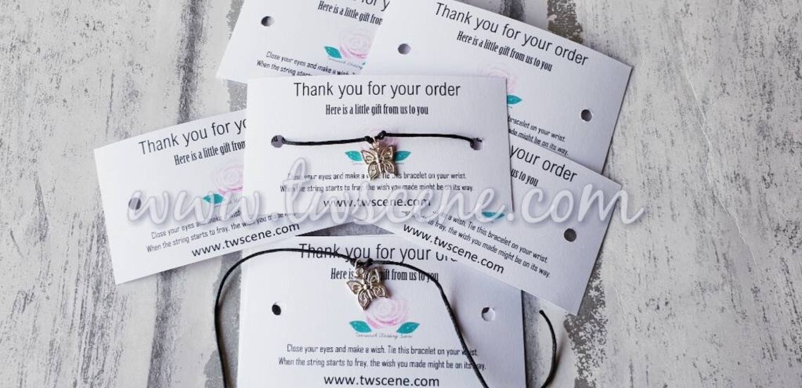 Business thank you for your order slips 10pcs wish bracelet | Etsy