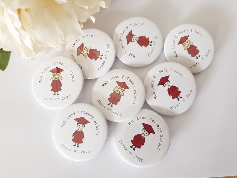 School Leavers Badge Gift With Names Colours and School 30pcs - Etsy UK