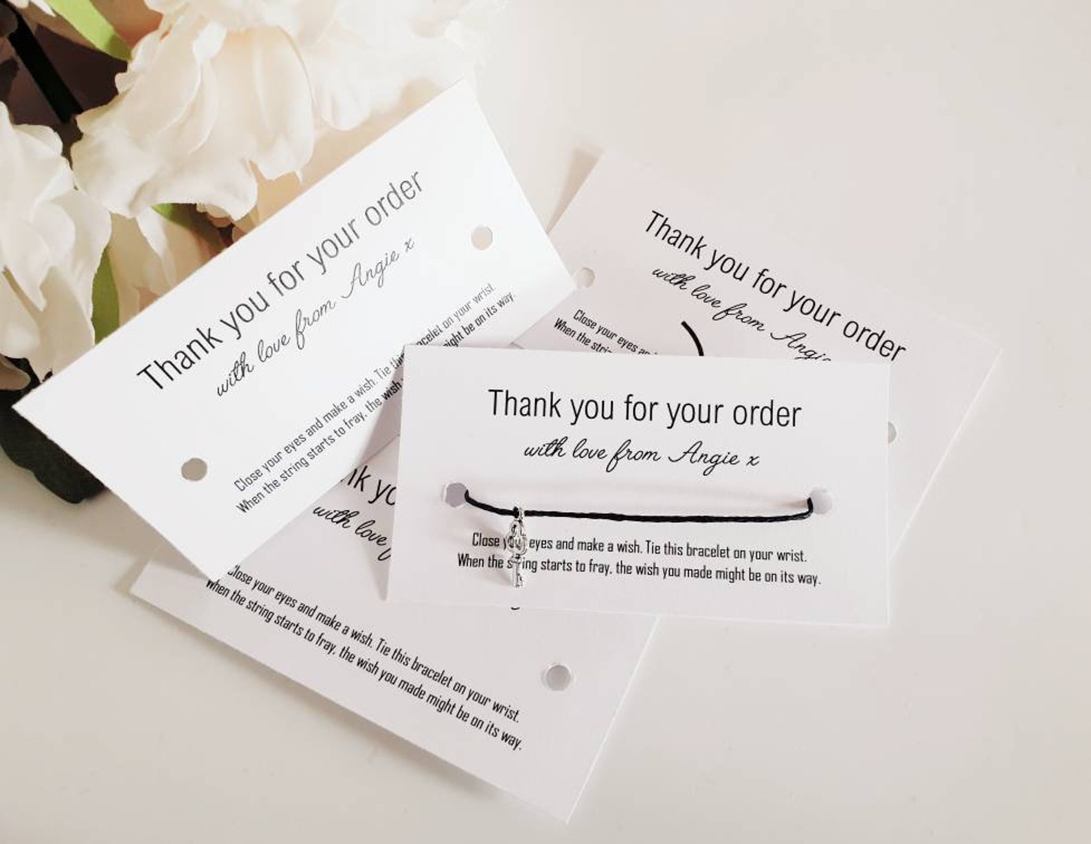 Business Thank You for Your Order Slips 10pcs Wish Bracelet Gifts - Etsy UK