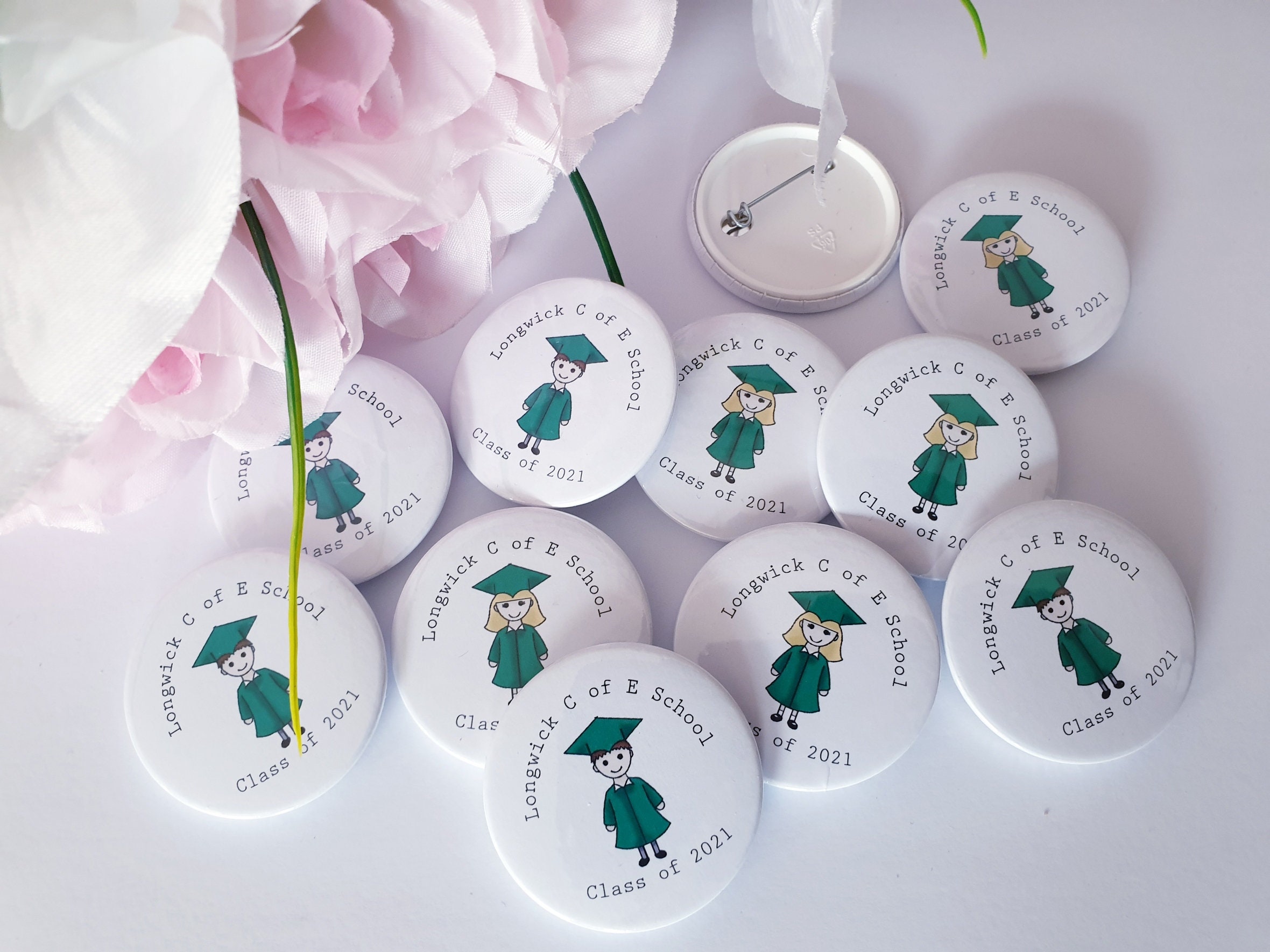 School Leavers Badge Gift With Names Colours and School 30pcs - Etsy UK