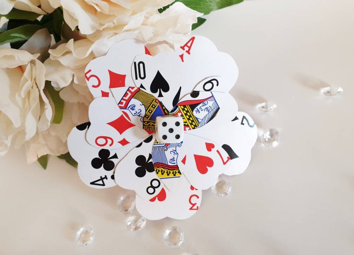 Handmade Playing Card Rose Mixed Suits for Hairclip or Brooch Fashion ...
