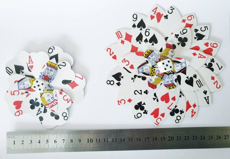 Handmade Playing Card Rose Mixed Suits for Hairclip or Brooch Fashion ...