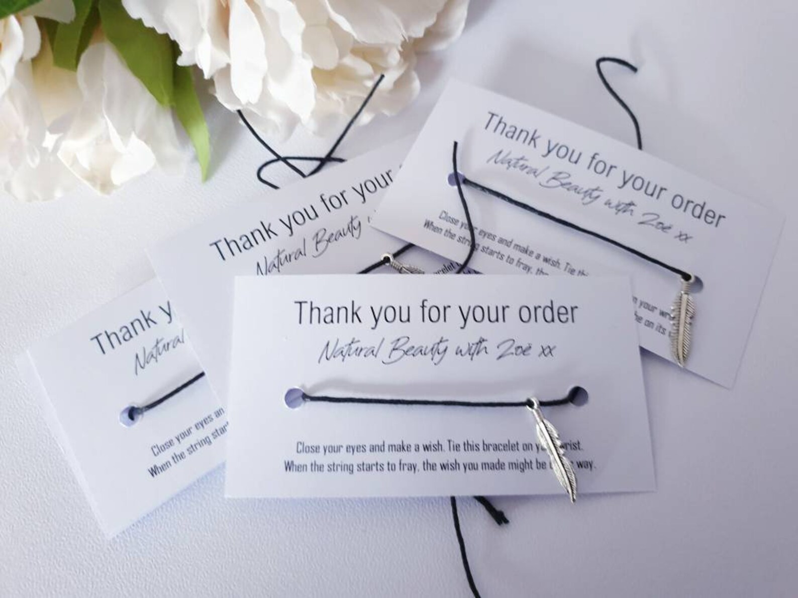 Business Thank You for Your Order Slips 10pcs Wish Bracelet Gifts - Etsy UK