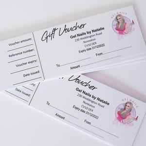 Business Gift Voucher Perforated Booklet Promotional Tool Logo ...