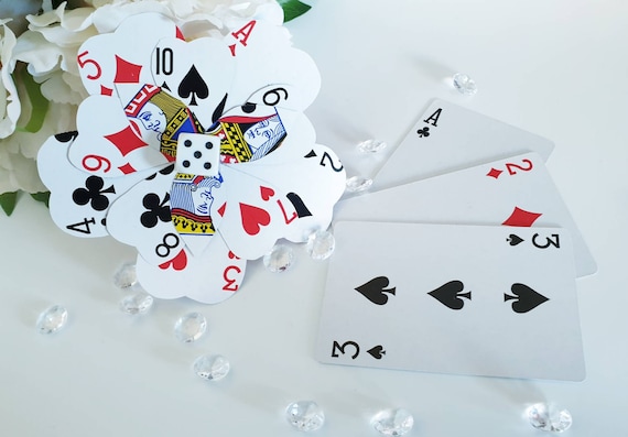 Handmade Playing Card Rose Mixed Suits for Hairclip or Brooch | Etsy