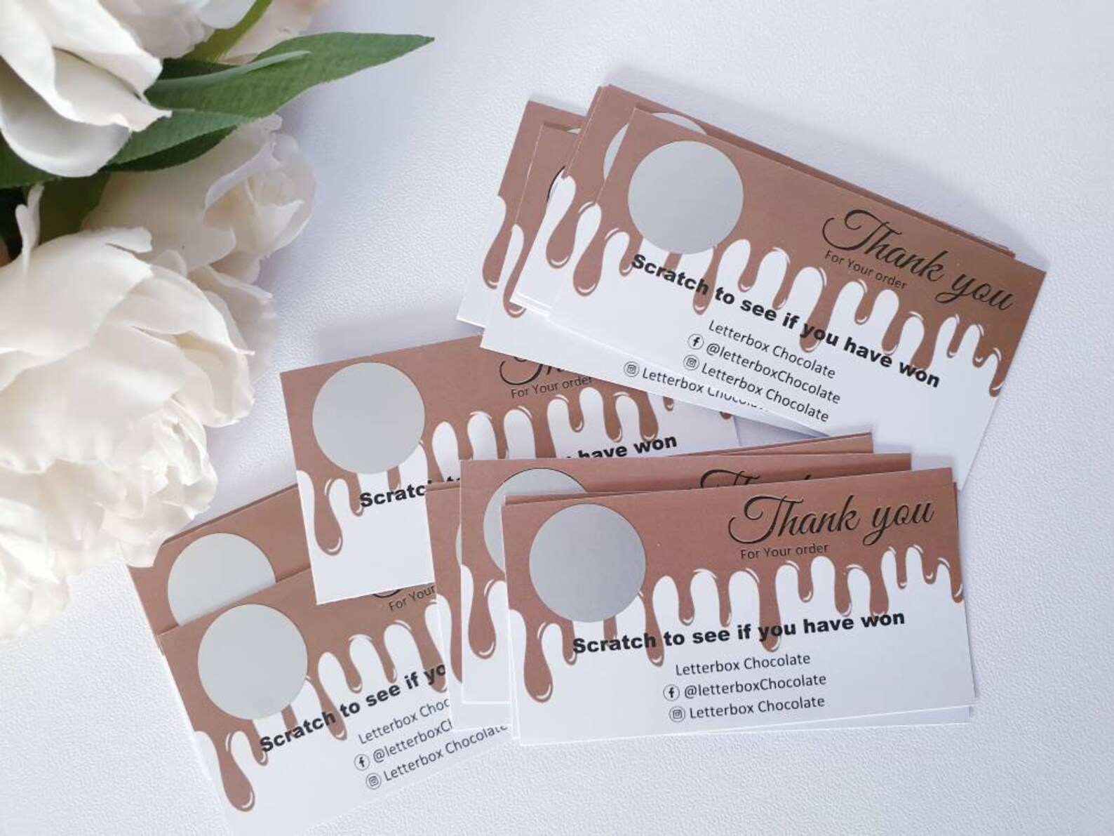 Business Scratch Cards Gift Promotion Thank You Logo 20pcs or - Etsy UK
