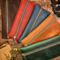 Leather Zipper Case - Etsy