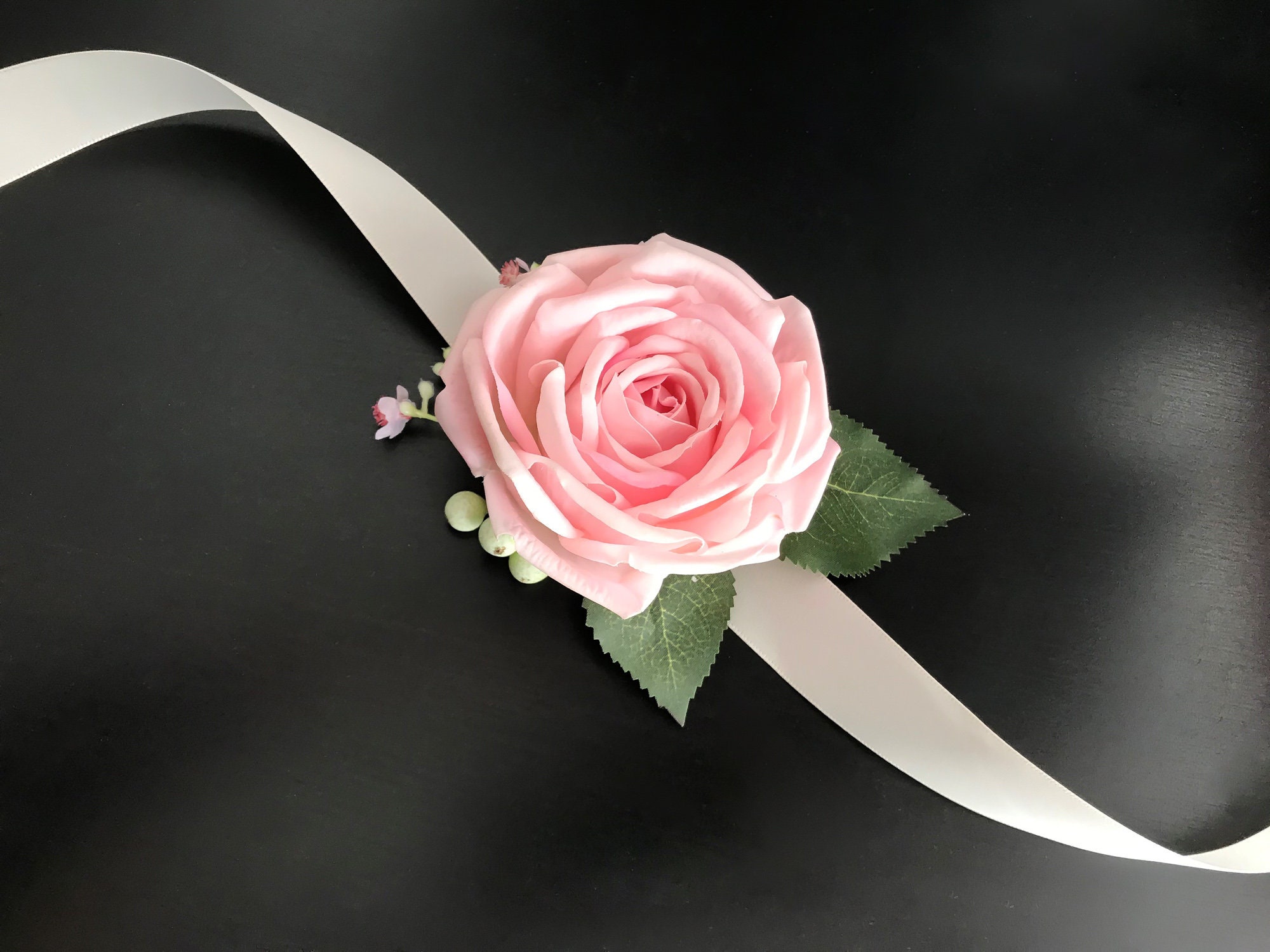 Light Pink Rose Wrist Corsage, Prom Corsage, Bridesmaids Corsage ...