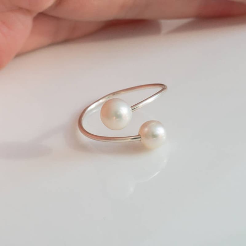 Double Pearl Ring - Etsy