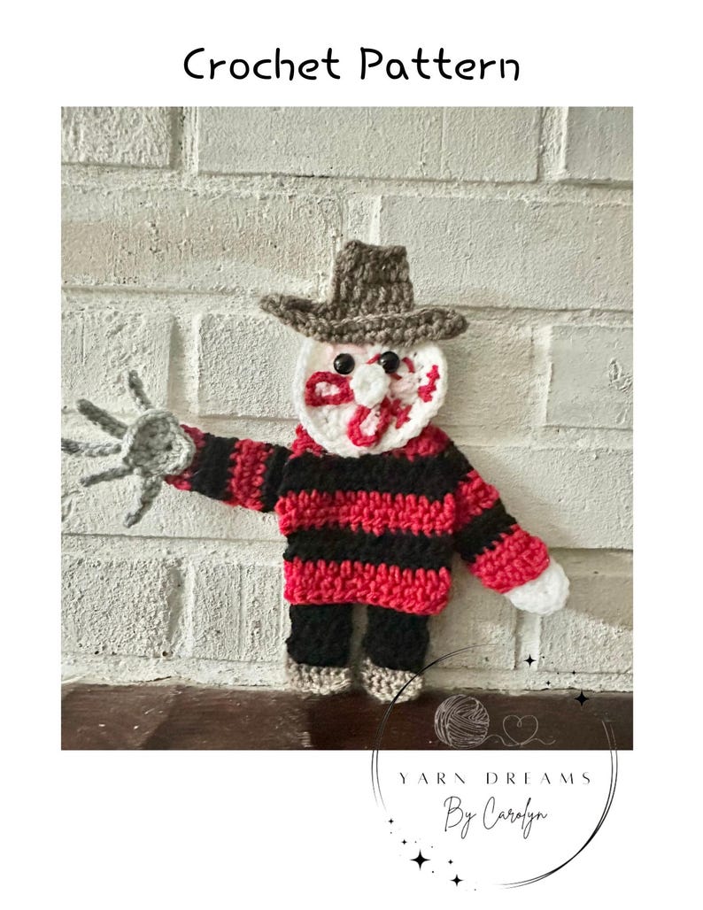 Freddy Krueger Applique Pattern, Instant PDF Download, Crochet ...