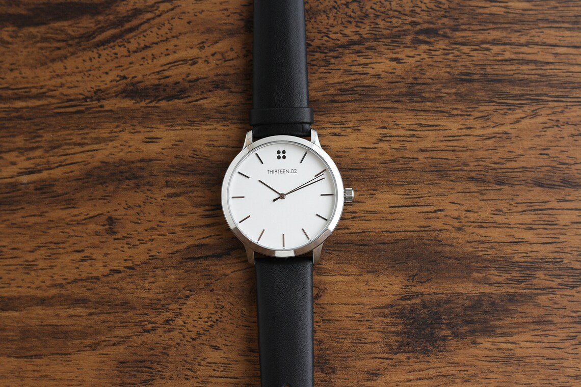 Silver Watch Women, Brown Leather Watch, 3rd Anniversary Gift for Wife ...