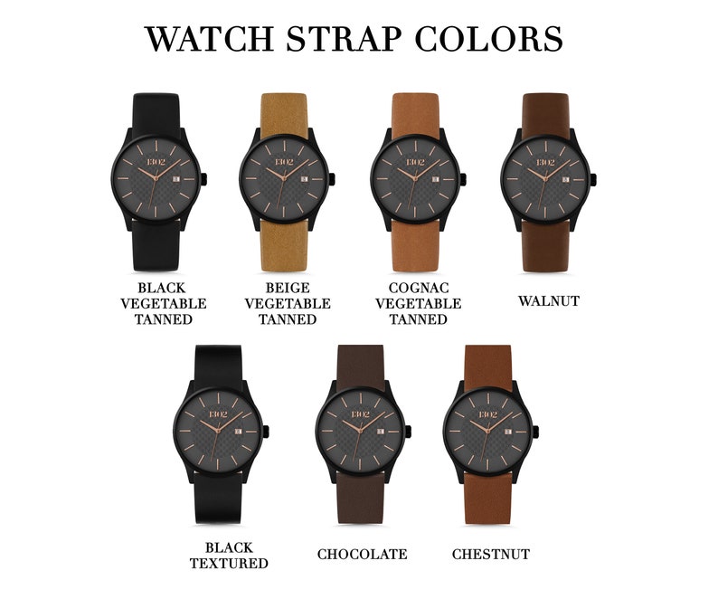 Mens Watches Black Watch Black Leather Watch Mens Wrist | Etsy