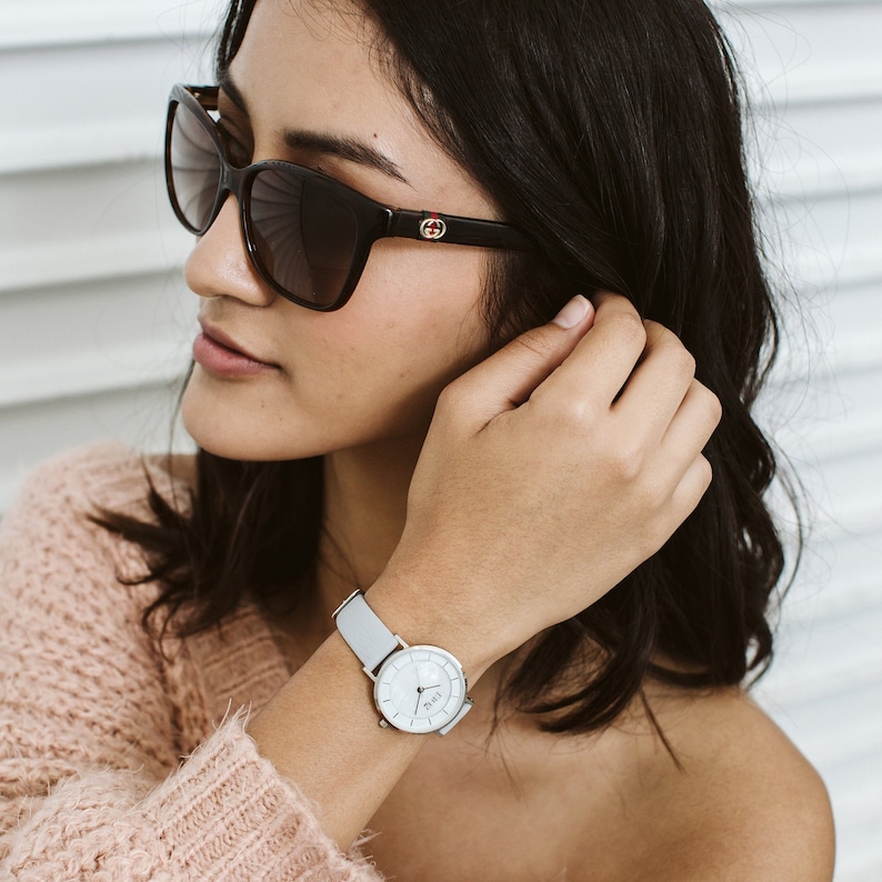 Silver Watches for Women Petite 32mm Case 14mm Strap Mother - Etsy