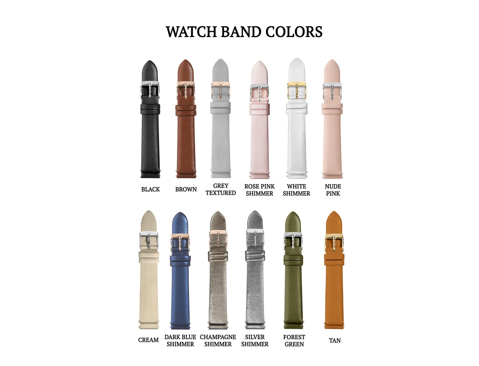 Womens Watch Strap, 18mm Leather Watch Band, 16mm Watch Band, 14mm ...