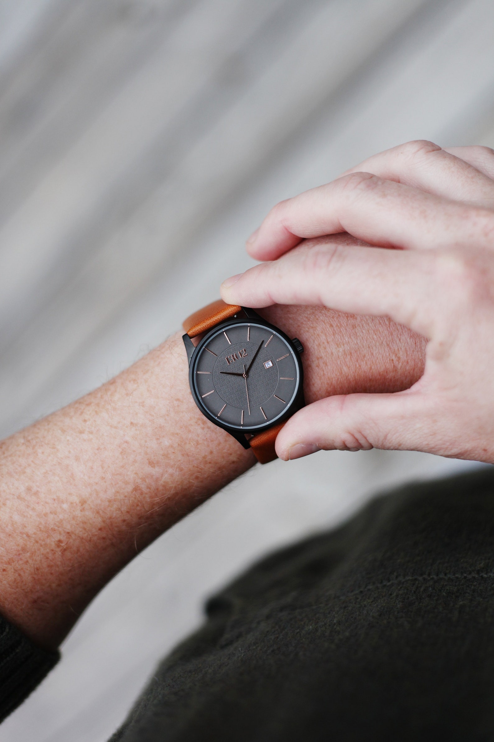 Black Watch for Men, Mens Watch, Mens Leather Watch, 42mm Stainless ...