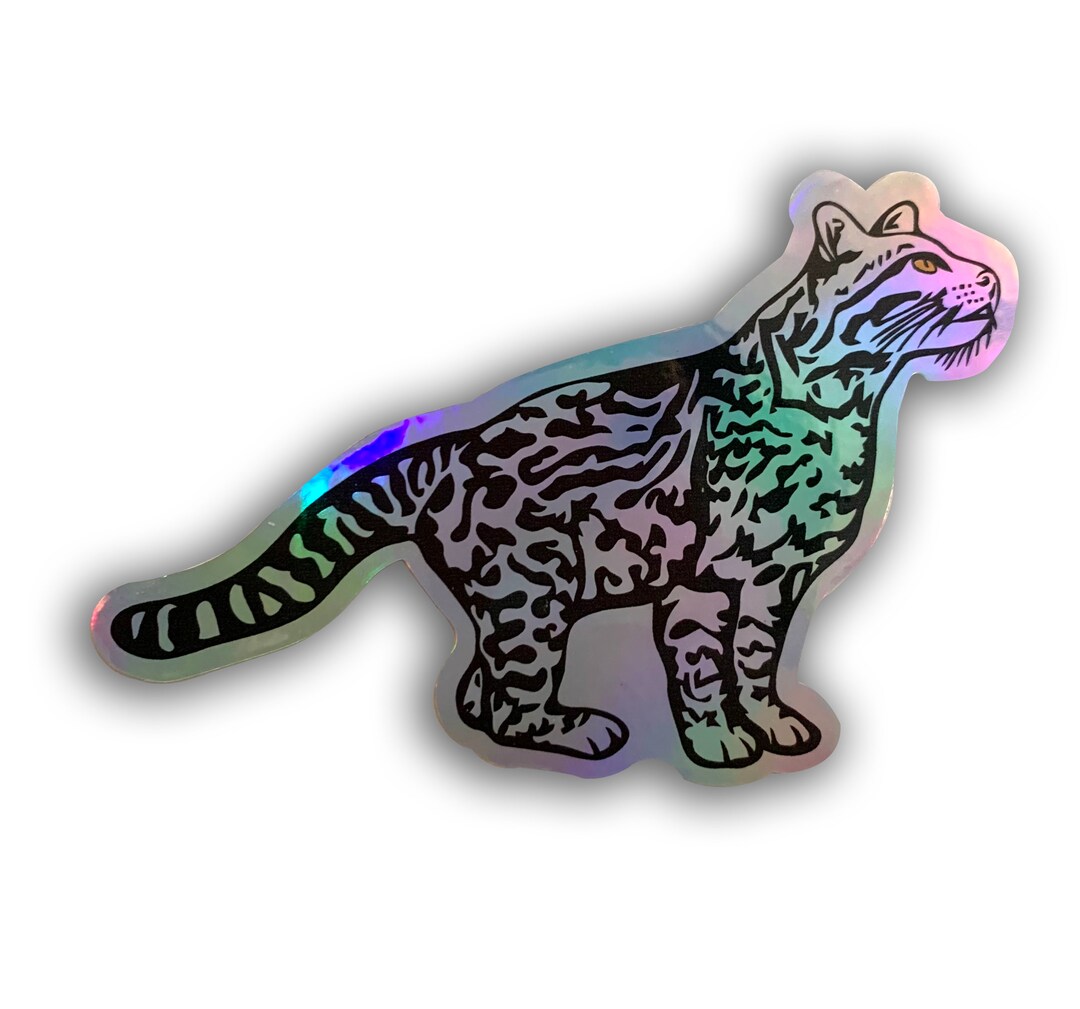 Holagraphic Ocelot Sticker - Etsy