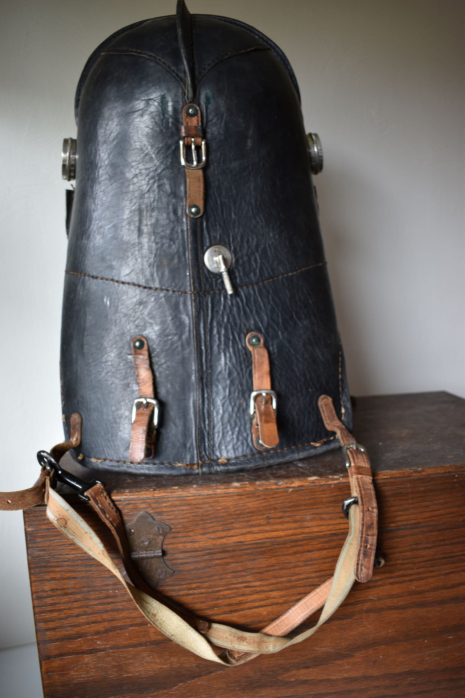 RARE 1890-1900s Vajen Bader Smoke Protector Firefighting Helmet W/ Air ...