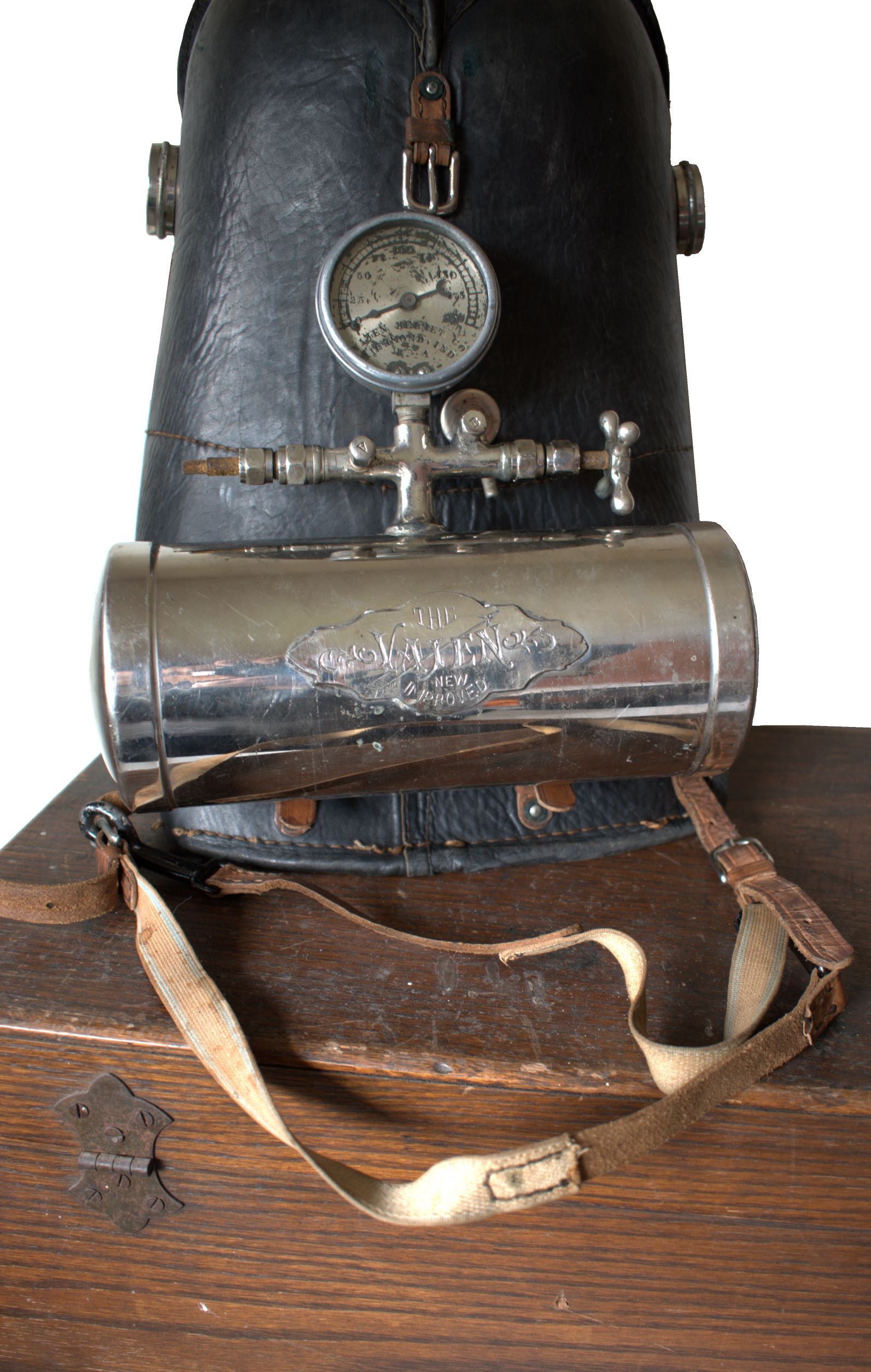 RARE 1890-1900s Vajen Bader Smoke Protector Firefighting Helmet W/ Air ...