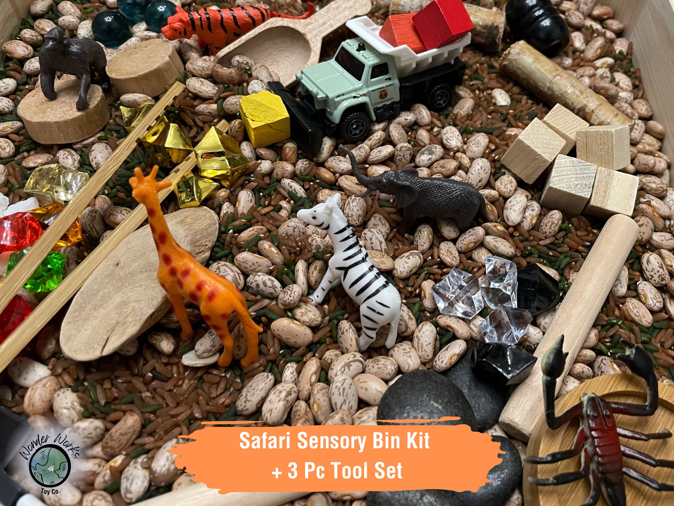 Safari Adventure Sensory Bin Kit, African Animals Sensory Bin, Wild ...