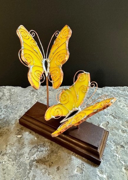 Yellow Dancing Butterflies Sculpture - Etsy