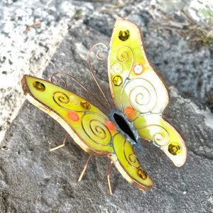 Yellow Glass Resting Butterfly Sculpture - Etsy