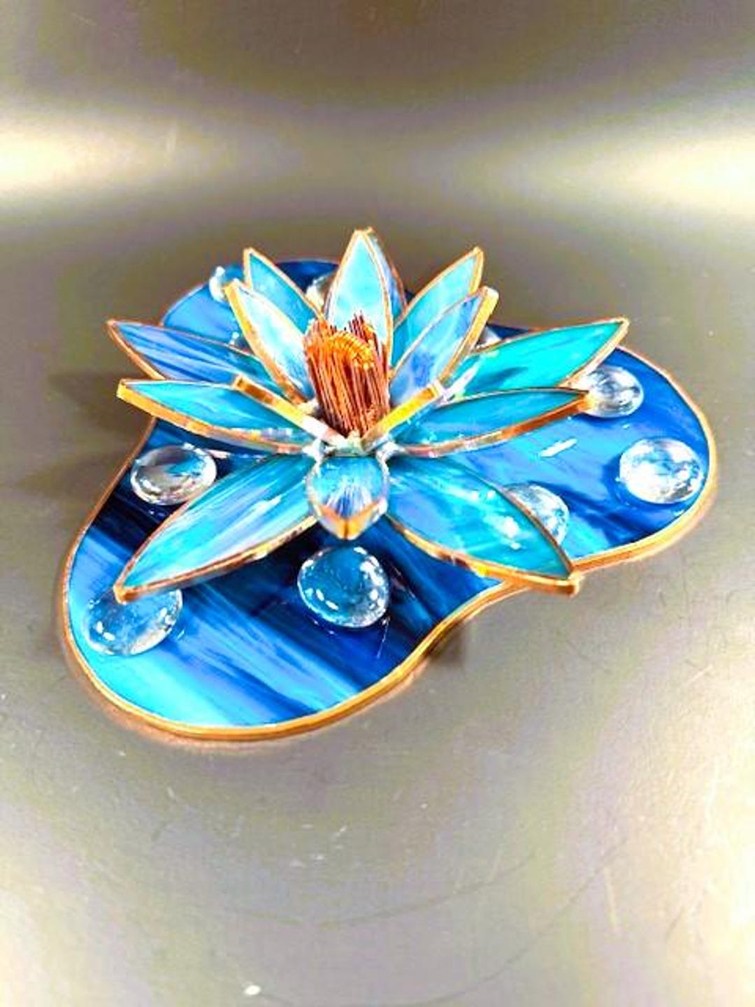 Azure Iridized Water Lily Flower - Etsy