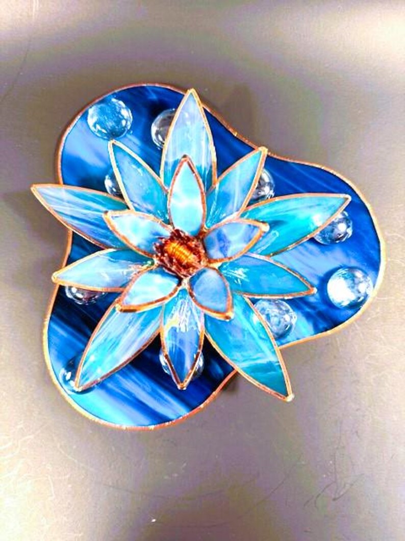 Azure Iridized Water Lily Flower - Etsy
