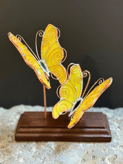 Yellow Dancing Butterflies Sculpture - Etsy