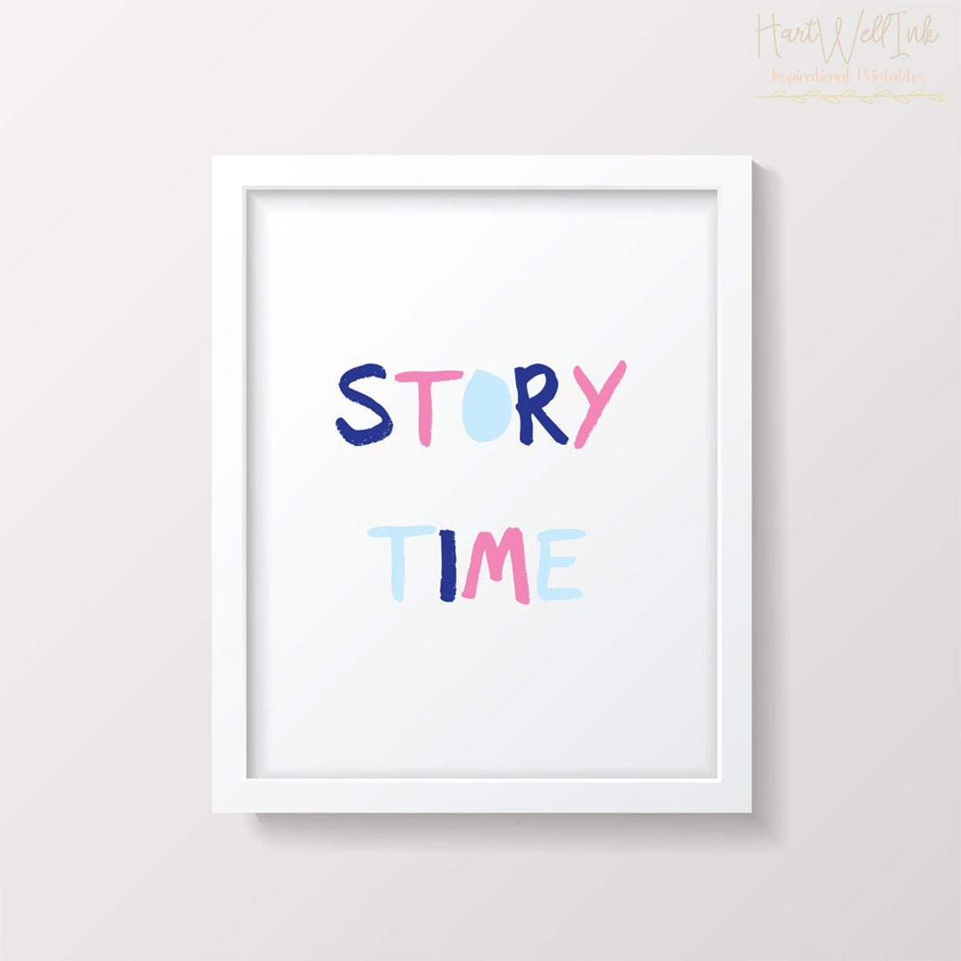 Story Time Nursery Print, Printable Quote, Playroom Decor, Wall Art ...