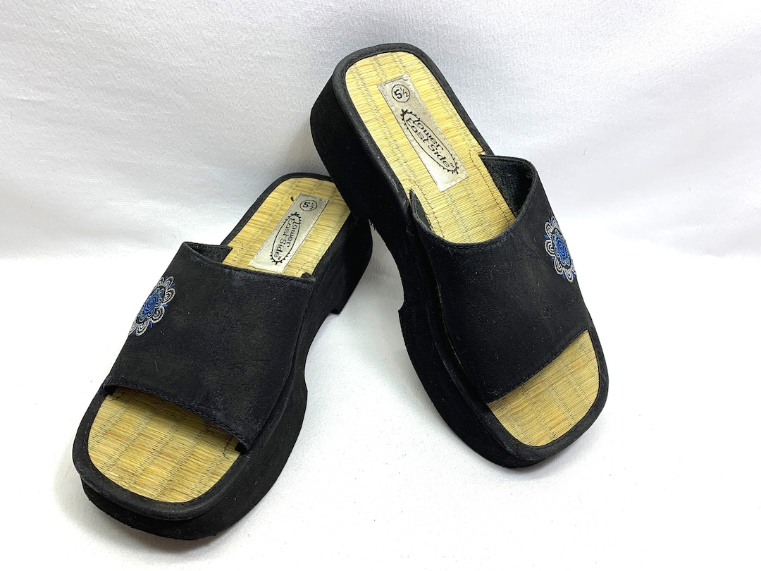 Vintage 90s LOWER EAST SIDE Sandals Chunky Platform Slide Flip Flop ...