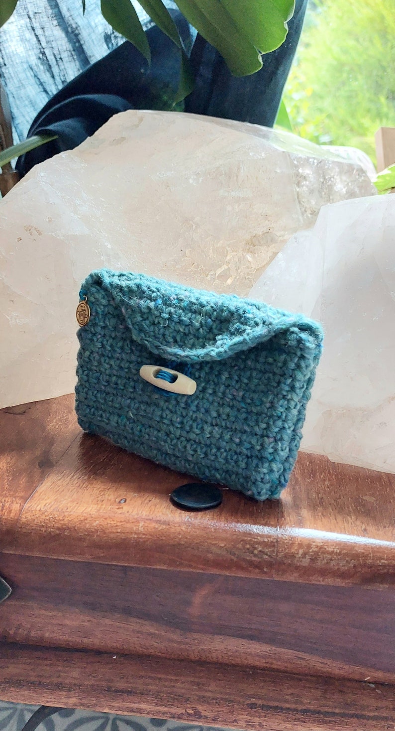 Sky Blue Aran Tweed Woolly Wallet - Etsy
