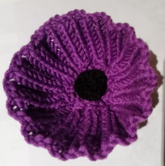 Knitted Purple Poppy Brooch Purple Poppy Knitted Brooch - Etsy UK