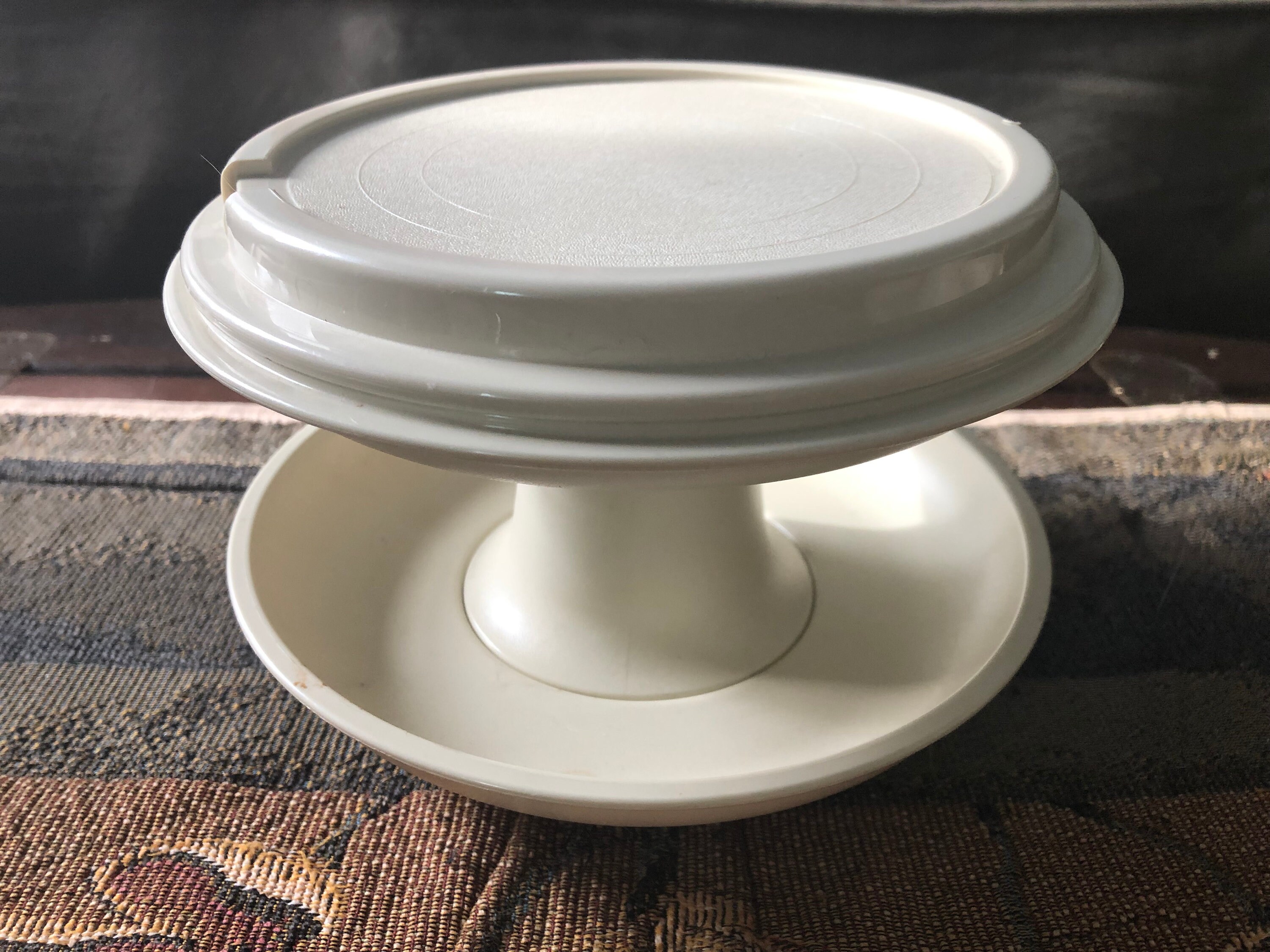 Vintage Tupperware 8 Pieces Pedestal Server Almond Cake - Etsy