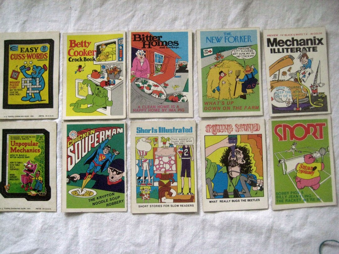 Fleer Crazy Covers, Crazy Magazine Cover Stickers, Topps Chewing Gum ...