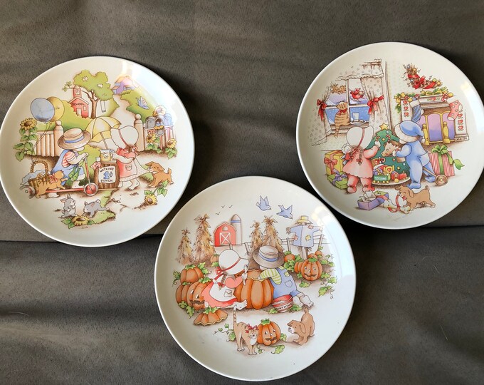 Country Kids Collector's Dessert Plates, 1991, Plate 1 Good Friends ...