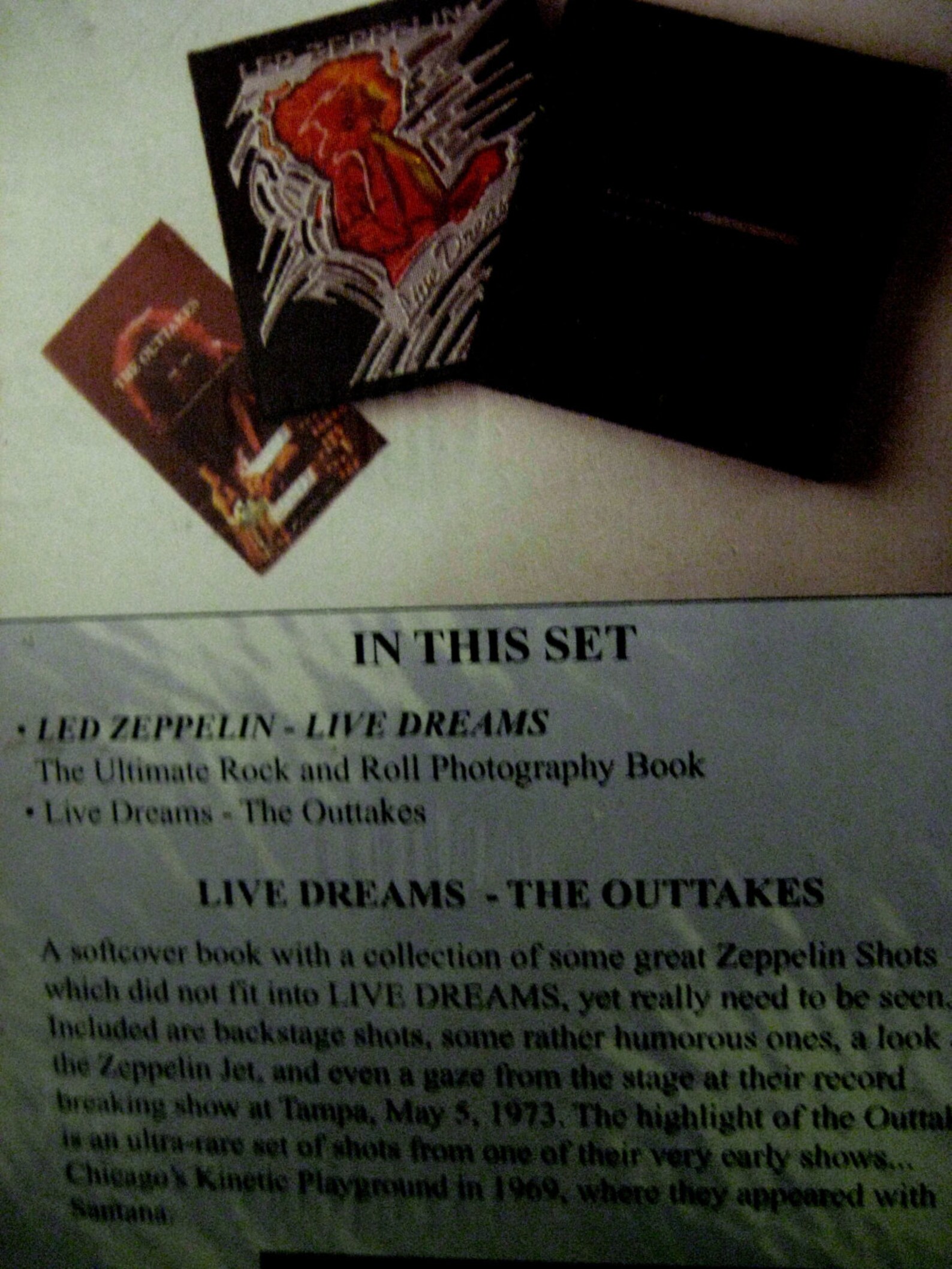 Led Zeppelin Live Dreams Deluxe Edition Photography Book and Tribute CD ...