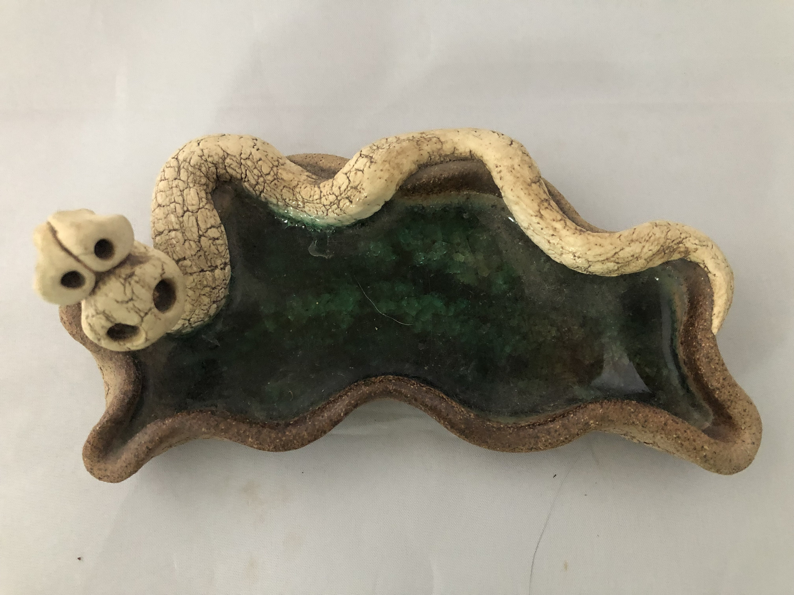 Pottery Clay Snake Trinket Dish Ashtray Handmade Unique - Etsy