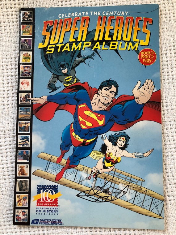 Super Heroes Stamp Album Comic Book Celebrate the Century - Etsy