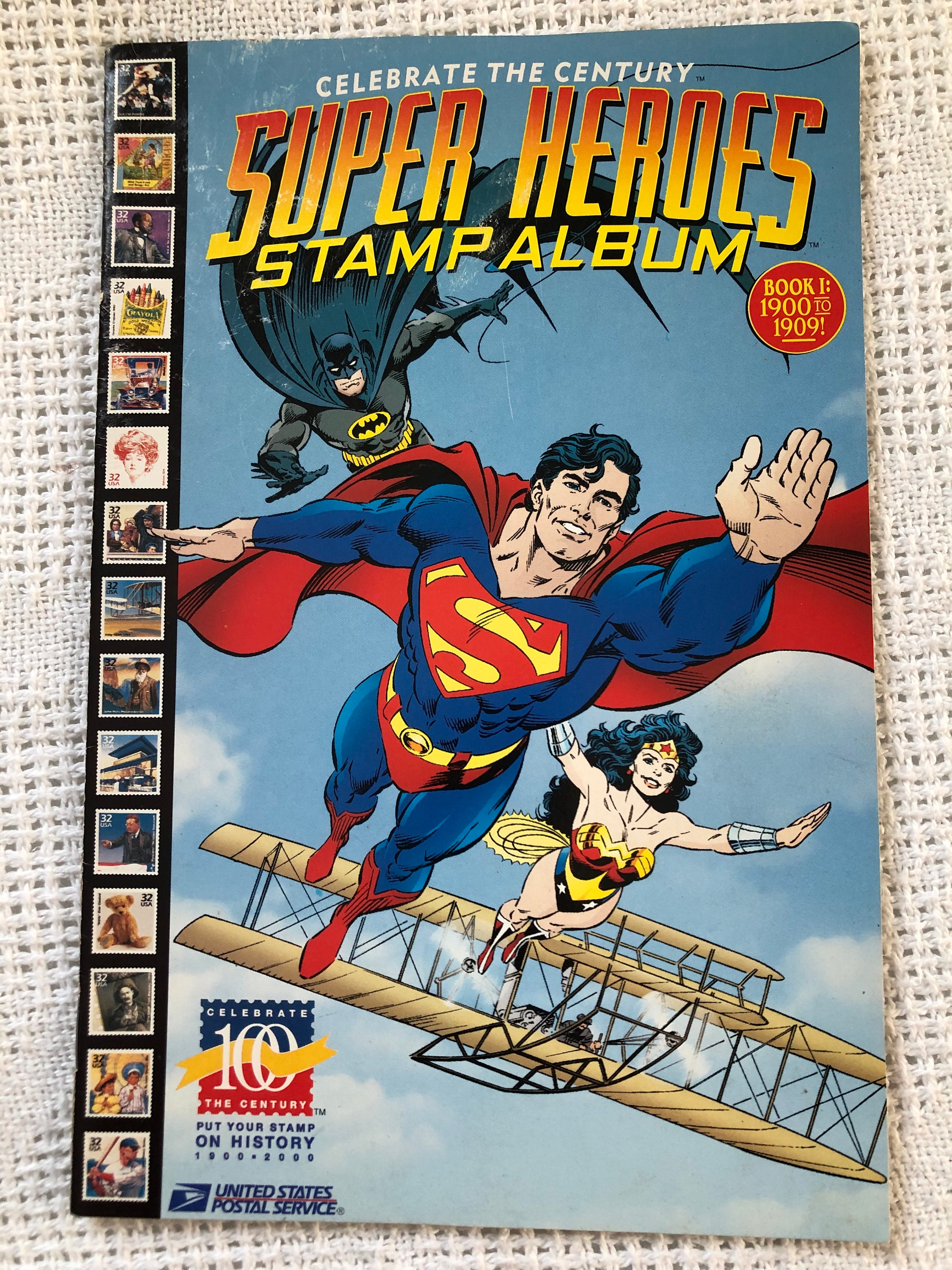 Super Heroes Stamp Album Comic Book, Celebrate the Century, USPS, Book ...