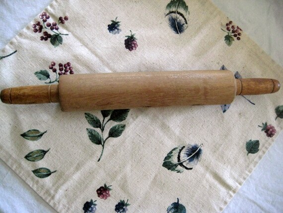 Vintage Wooden Rolling Pin Revolving Grooved Handles | Etsy